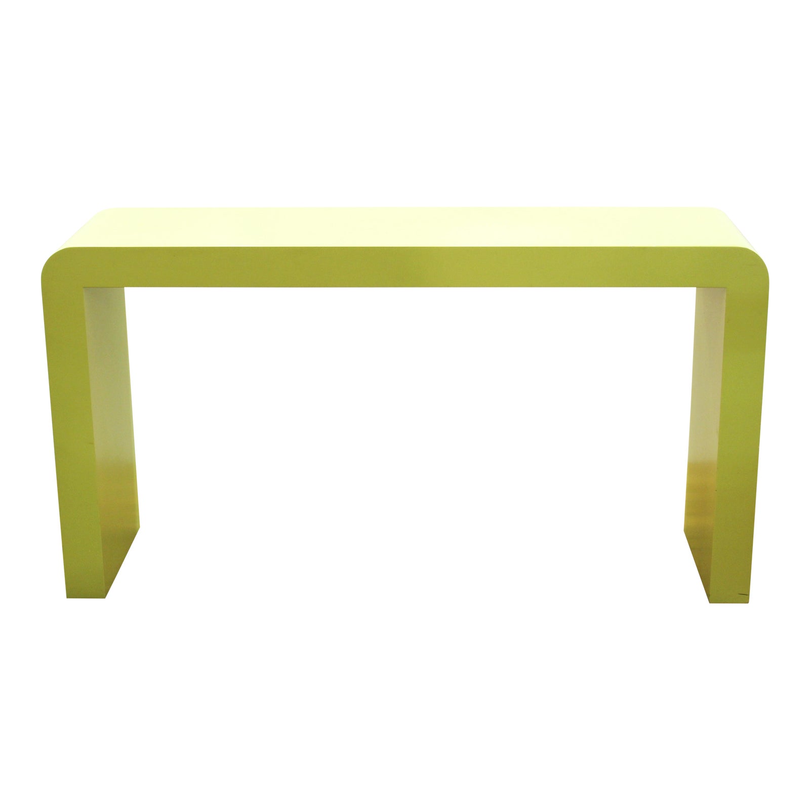 Modern Minimalist Green Waterfall Console | Chairish
