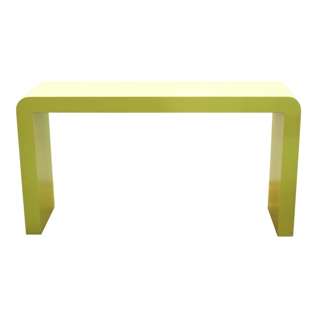 Modern Minimalist Green Waterfall Console | Chairish