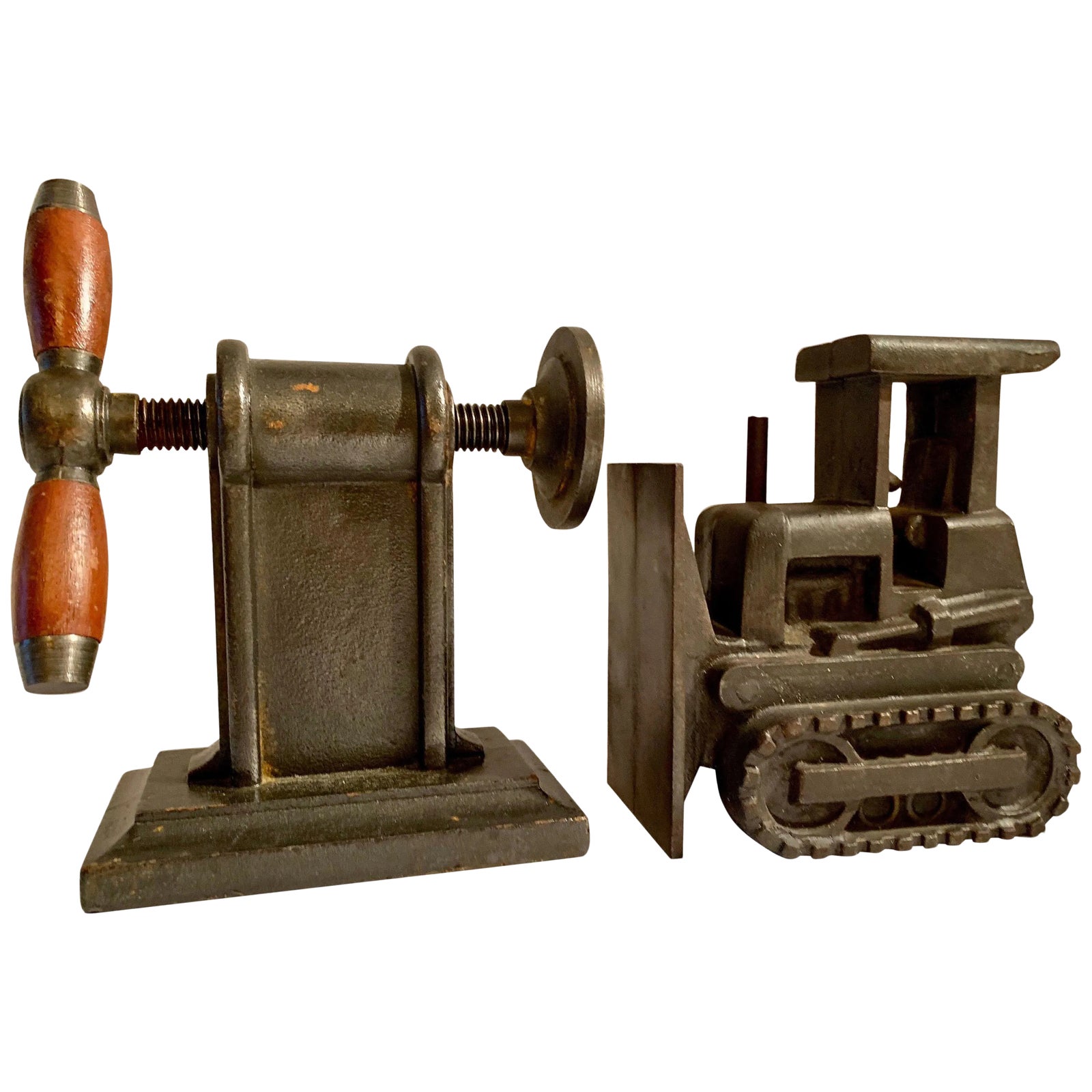Pair of Iron Industrial Bookends | Chairish