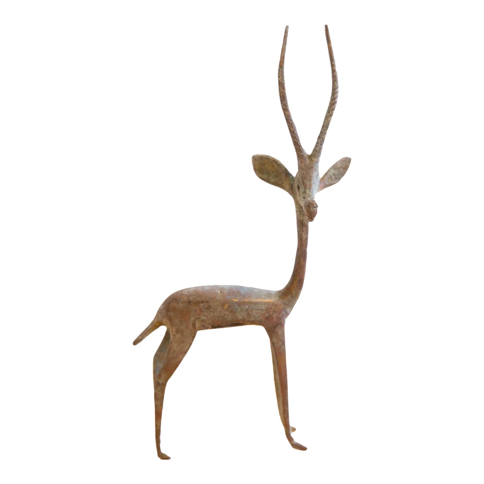 Vintage African Right Facing Oxidized Gazelle | Chairish