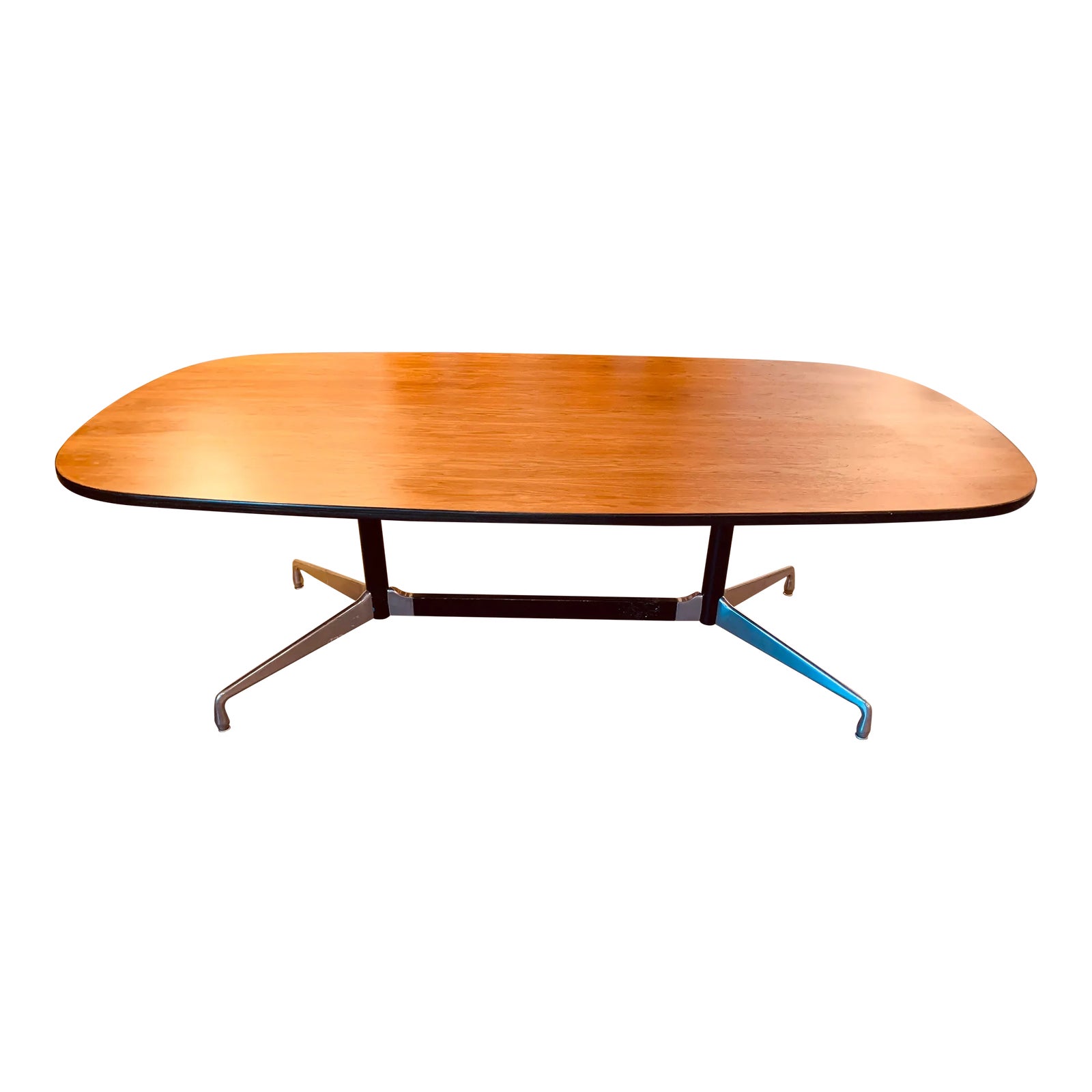 Late 20th Century Eames Race Track Dining Table in Walnut | Chairish
