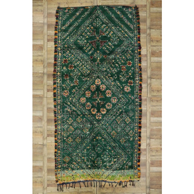 Vintage Green Beni M'Guild Moroccan Rug - 07'00 X 14'00 | Chairish