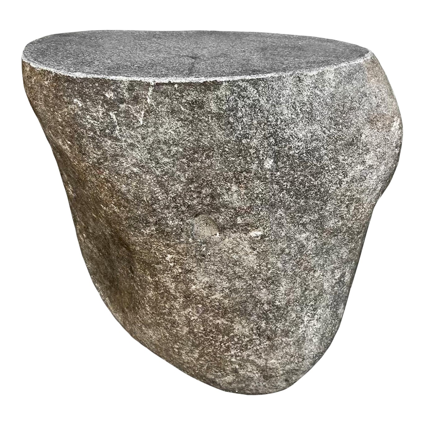 Outdoor Boulder Stone Stool Side Table | Chairish