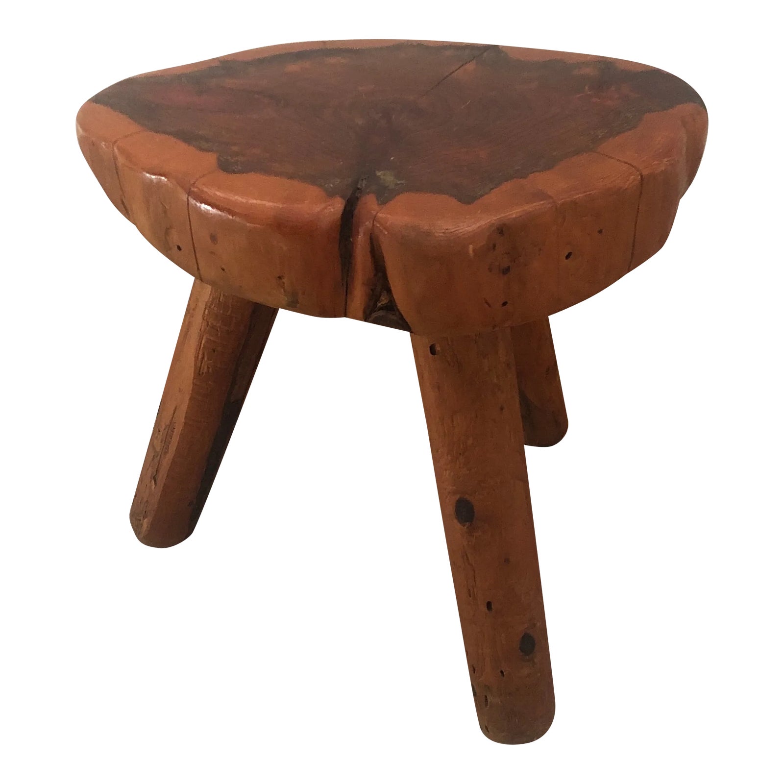 1970s Rustic Log Stool | Chairish