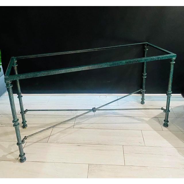 Mid 20th Century Mid-Century Modern Console Table Verdigris Finish ...