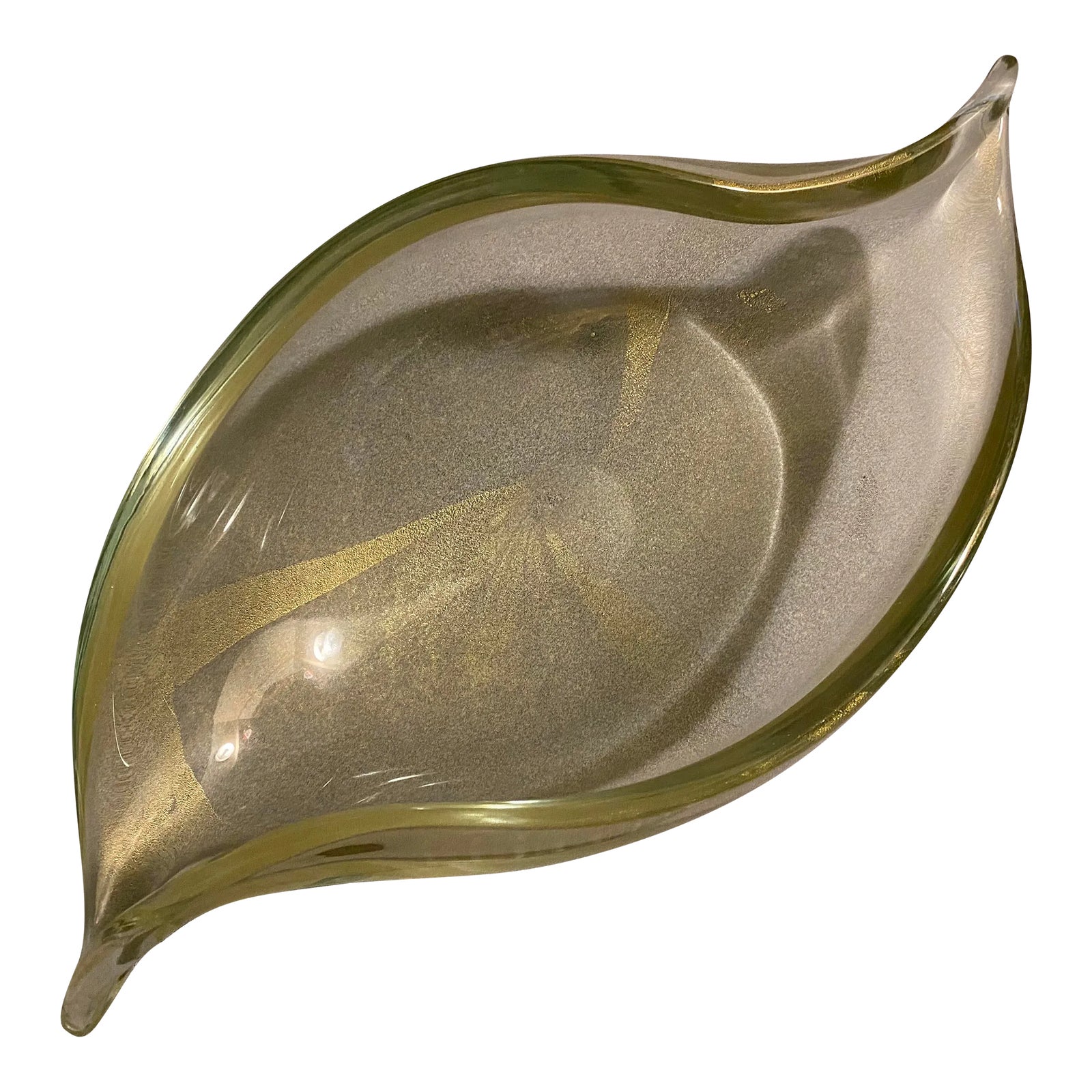 1940s Barovier Murano Italian Glass Large 13.5” Sea Form Shell Bowl ...
