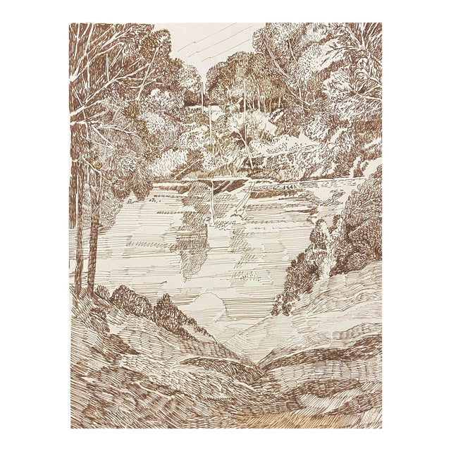 1990s Ron Yrabedra River Landscape | Chairish