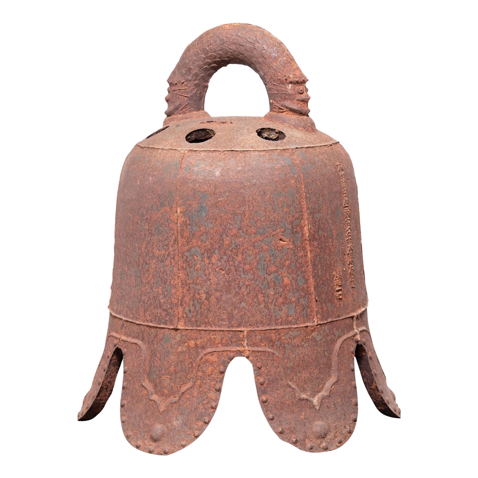 Chinese Ming Iron Bell with Dragon Handle, c. 1600 | Chairish