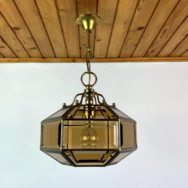 Vintage 1960s Diamond Pendant Lamp Italy | Chairish