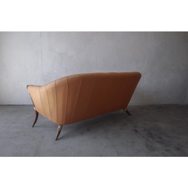 Pacific Green Leather 3-Seater Lima Sofa | Chairish