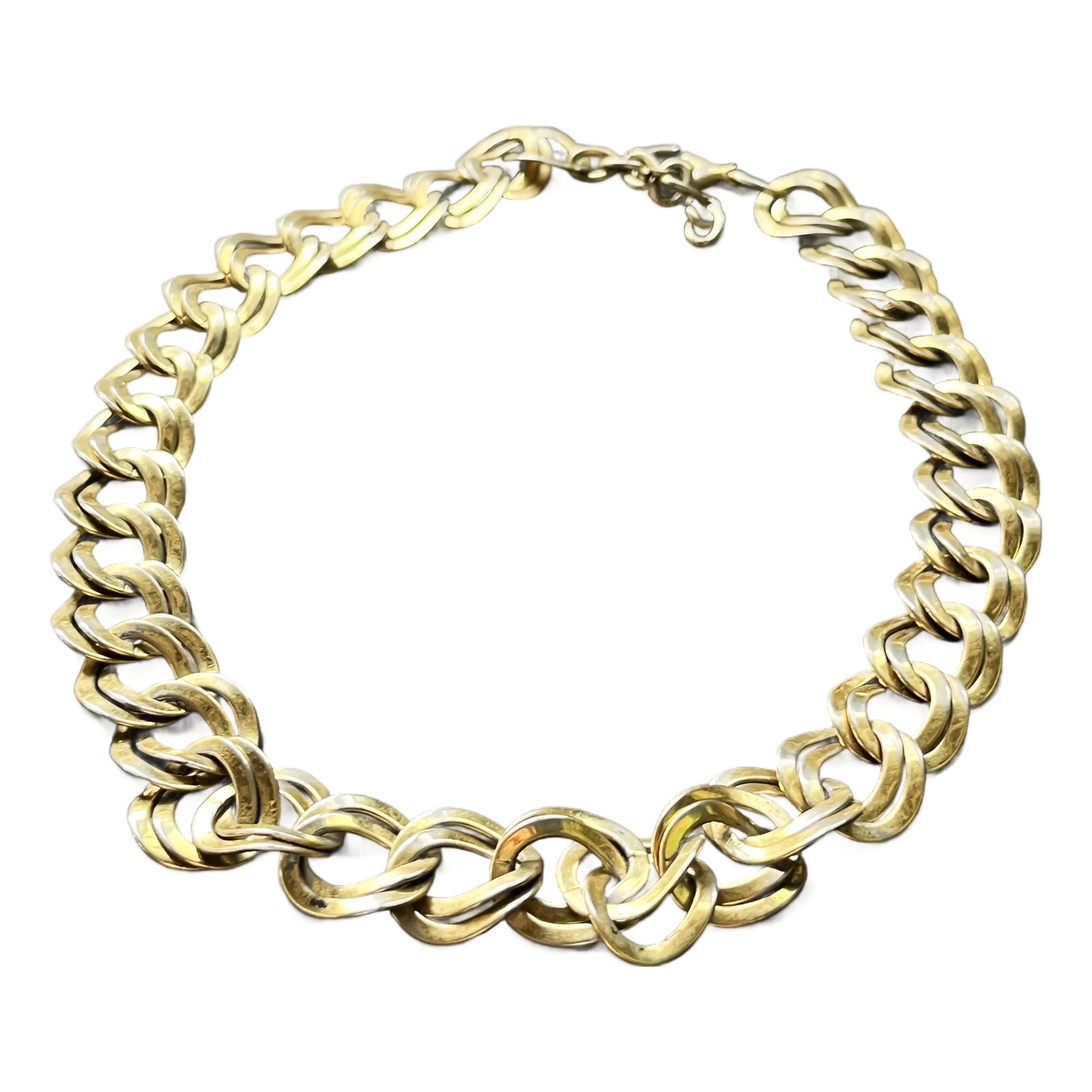 Vintage 1980s Gold Plated Chain Link Necklace | Chairish