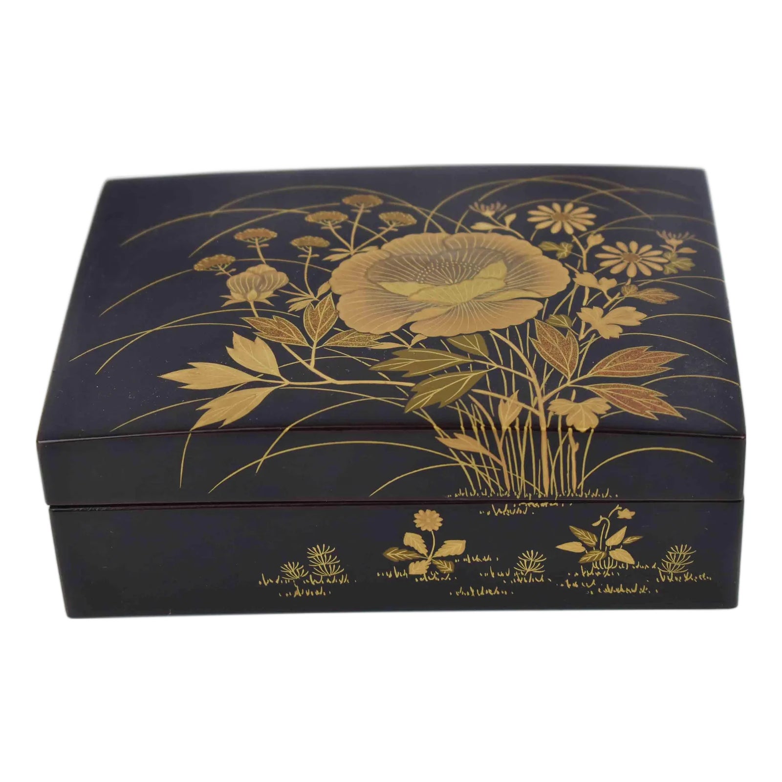 Mid 20th Century Hand Painted Laquerre Heian Zohiko Hand-Painted Gold ...