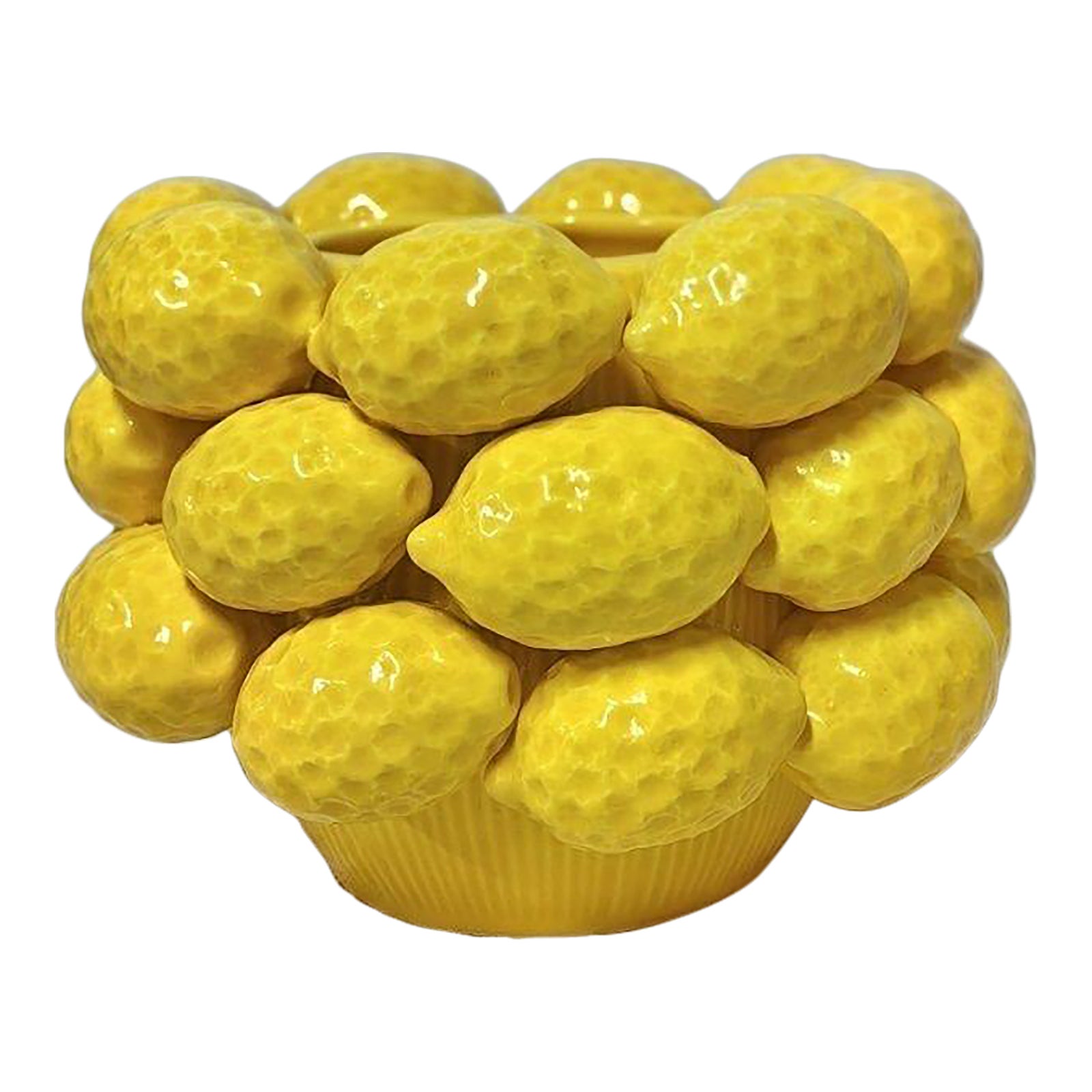 Ceramic Lemon Planter, Yellow | Chairish