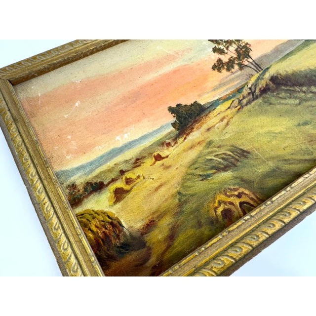 1940's Vintage Landscape Painting, Framed | Chairish