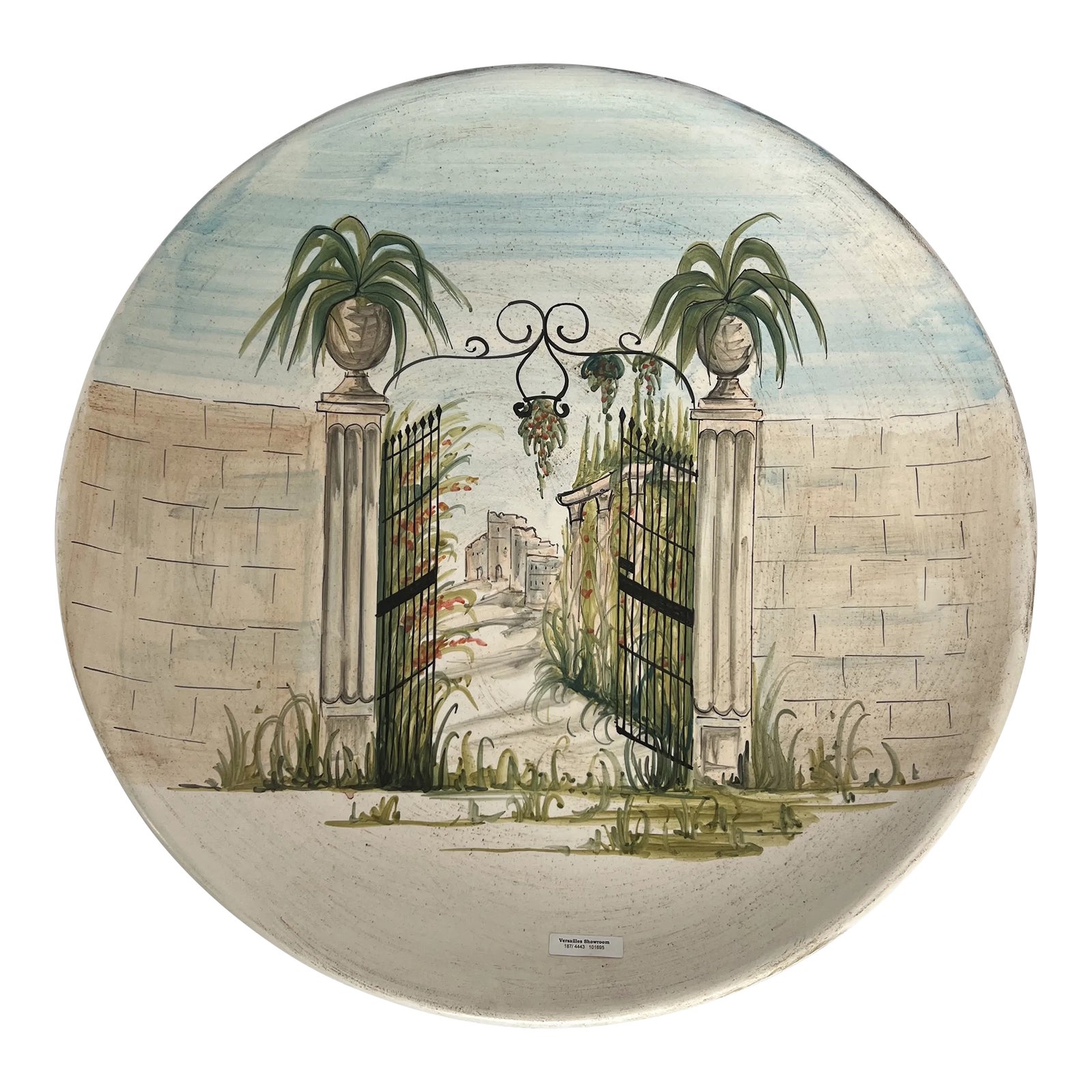 Italian Hand Painted Round Ceramic Wall Plate | Chairish