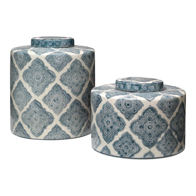 Oran Ceramic Canisters - Set of 2 | Chairish