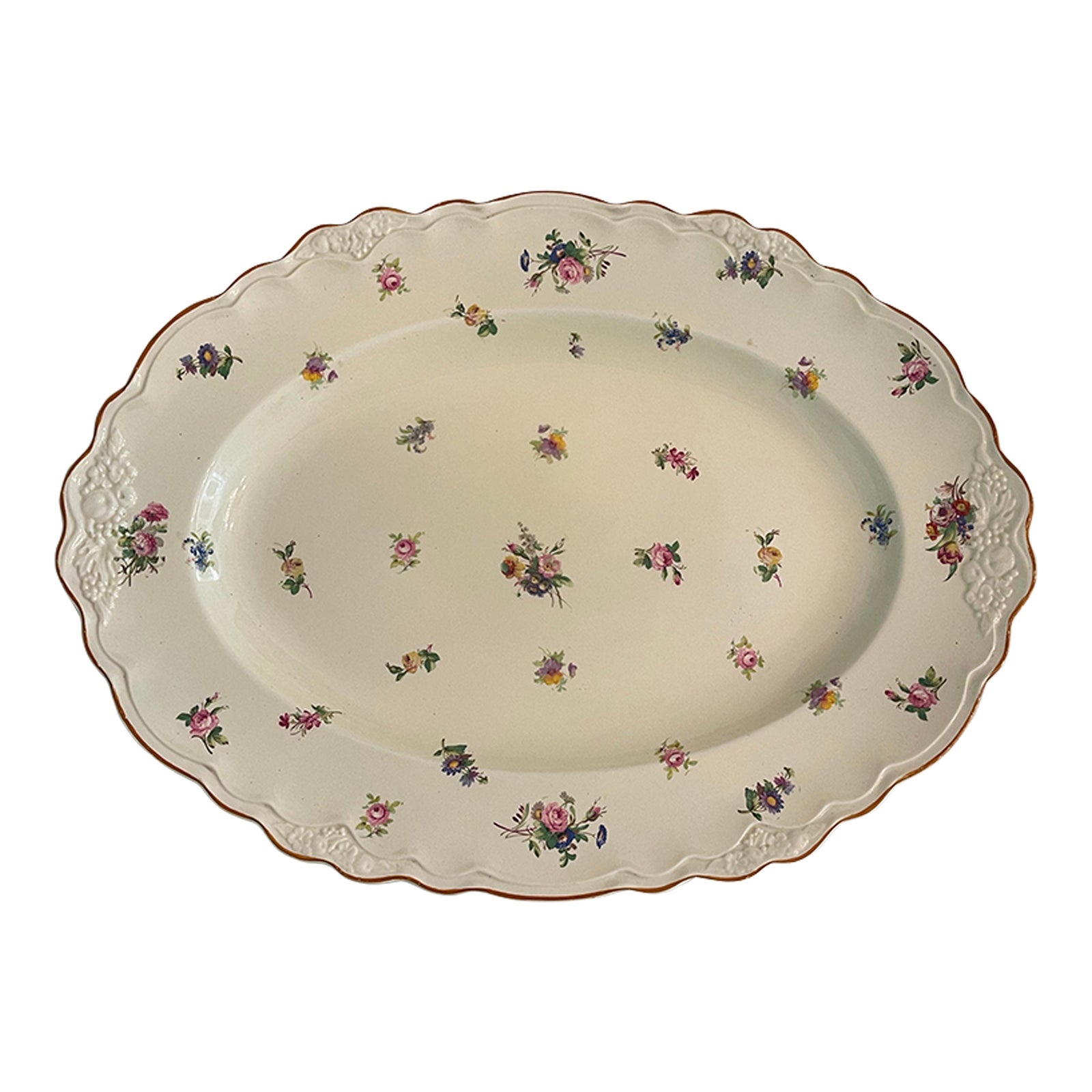 Mid 20th Century Old Hall Ivory Ware England Petite Floral Serving ...