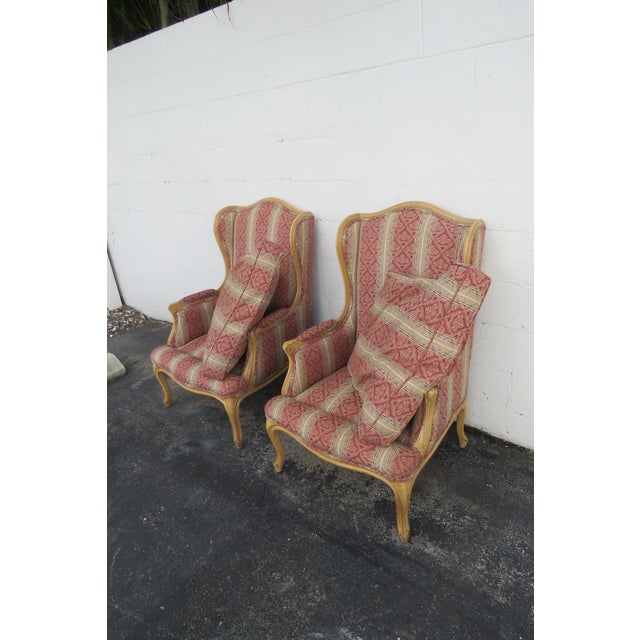 French Painted Wing Side Living Bed Room Den Chairs a Pair | Chairish