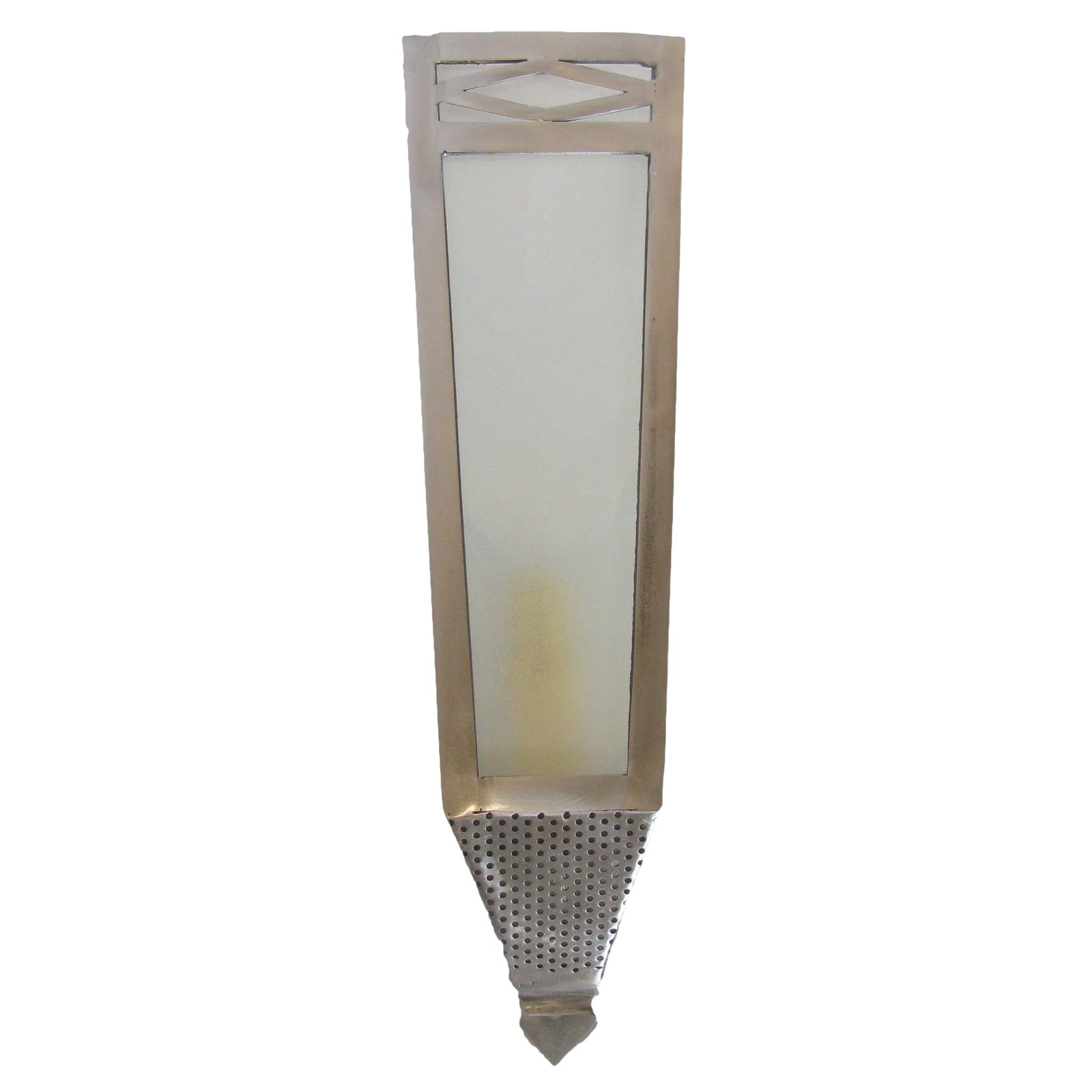 Art Deco Inspired Custom Silver Wall Sconce | Chairish