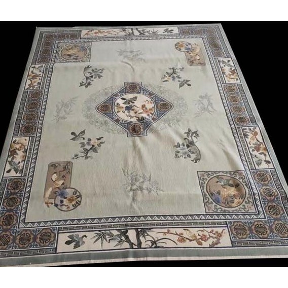 Vintage Chinese Silk Rug 8'2" X10'2" | Chairish