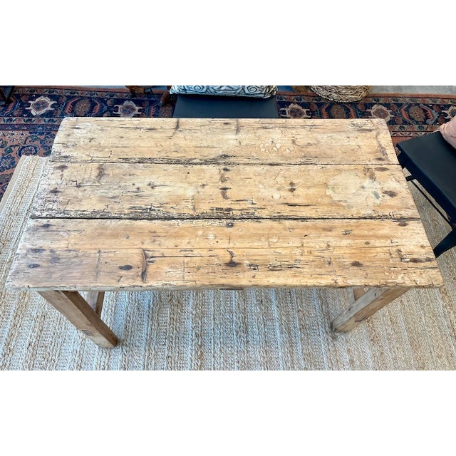 Antique 19th C. Primitive European Pine Farm Table | Chairish