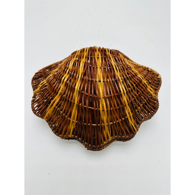 Vintage Wicker Shell Basket | Chairish