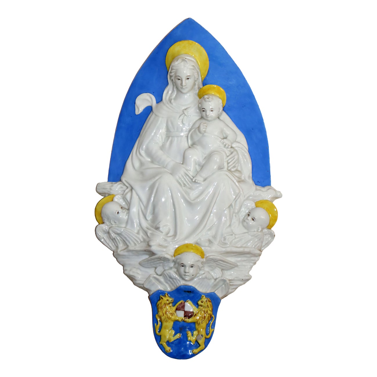 Relief of Madonna with Angels, 1860, Porcelain | Chairish