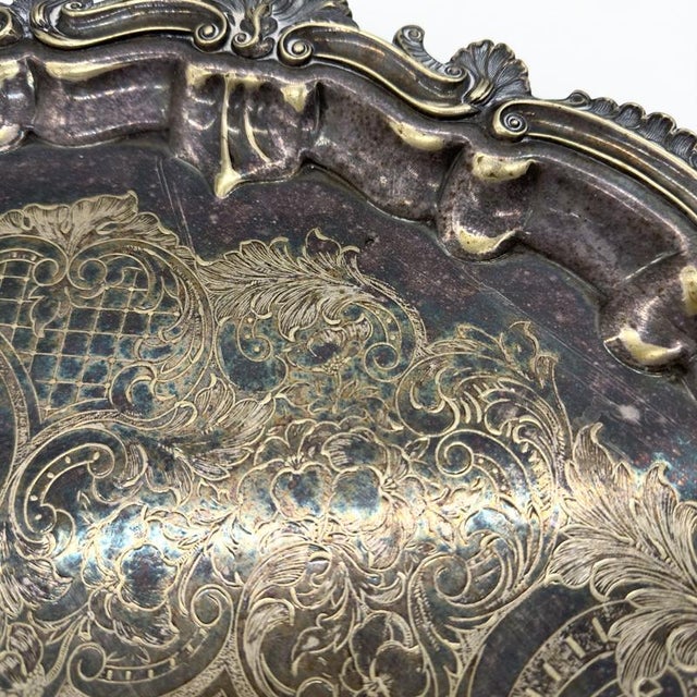 Circa 1880s Victorian Tray Gorham Silver Plated Large Footed Butler ...