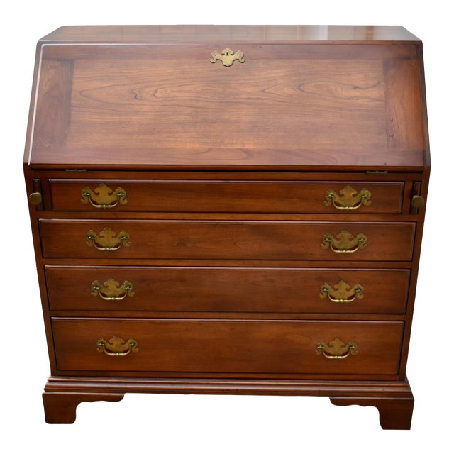 Vintage Top Quality Traditional Style Solid Cherry Slant Front Desk ...