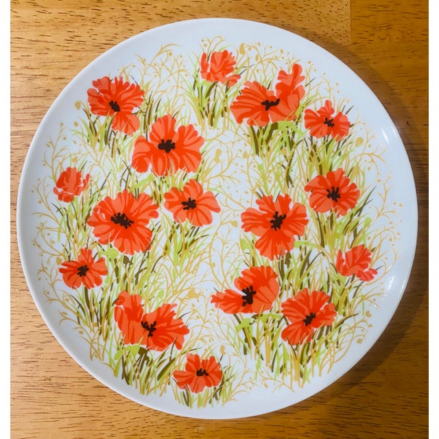 Neiman Marcus Poppy Flowers Lunch Plates Designed by Fitz & Floyd- Set ...