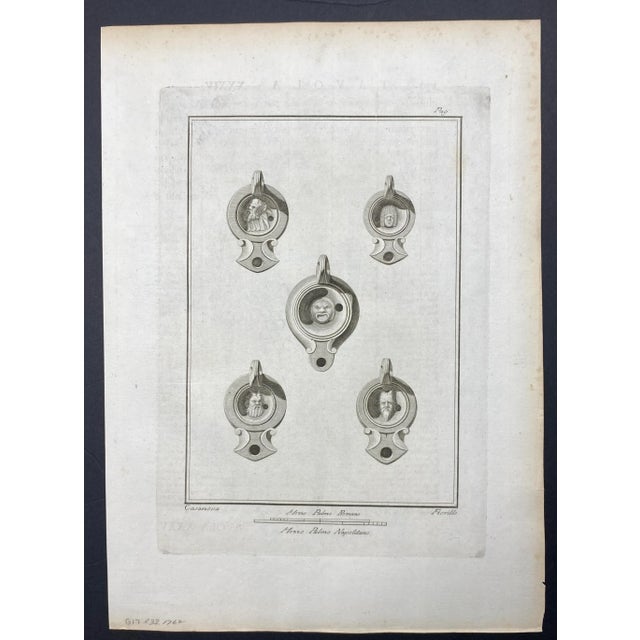 18th Century Roman Lamps With Deities Antique Engraving | Chairish