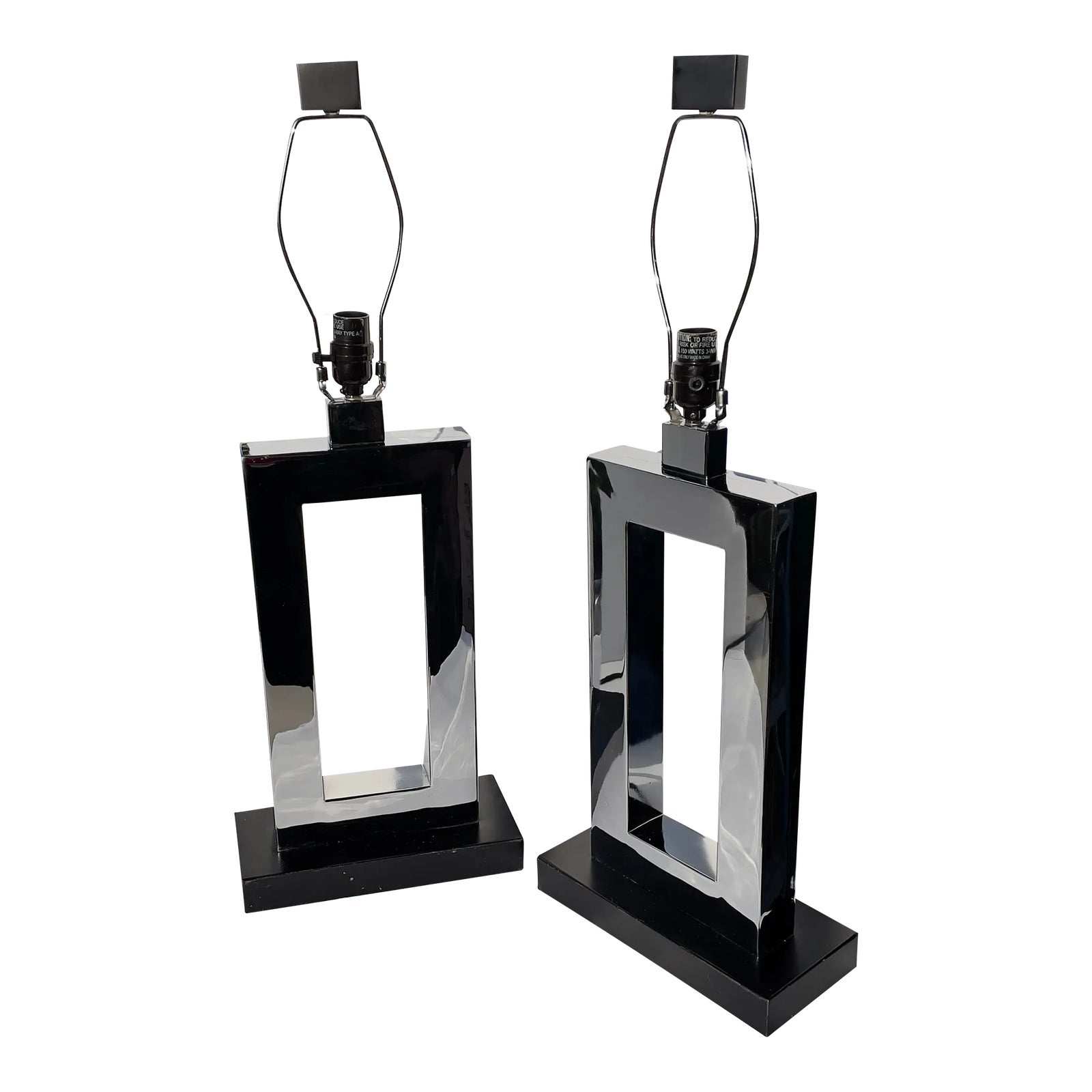 21st Century Chrome Table Lamps- a Pair | Chairish