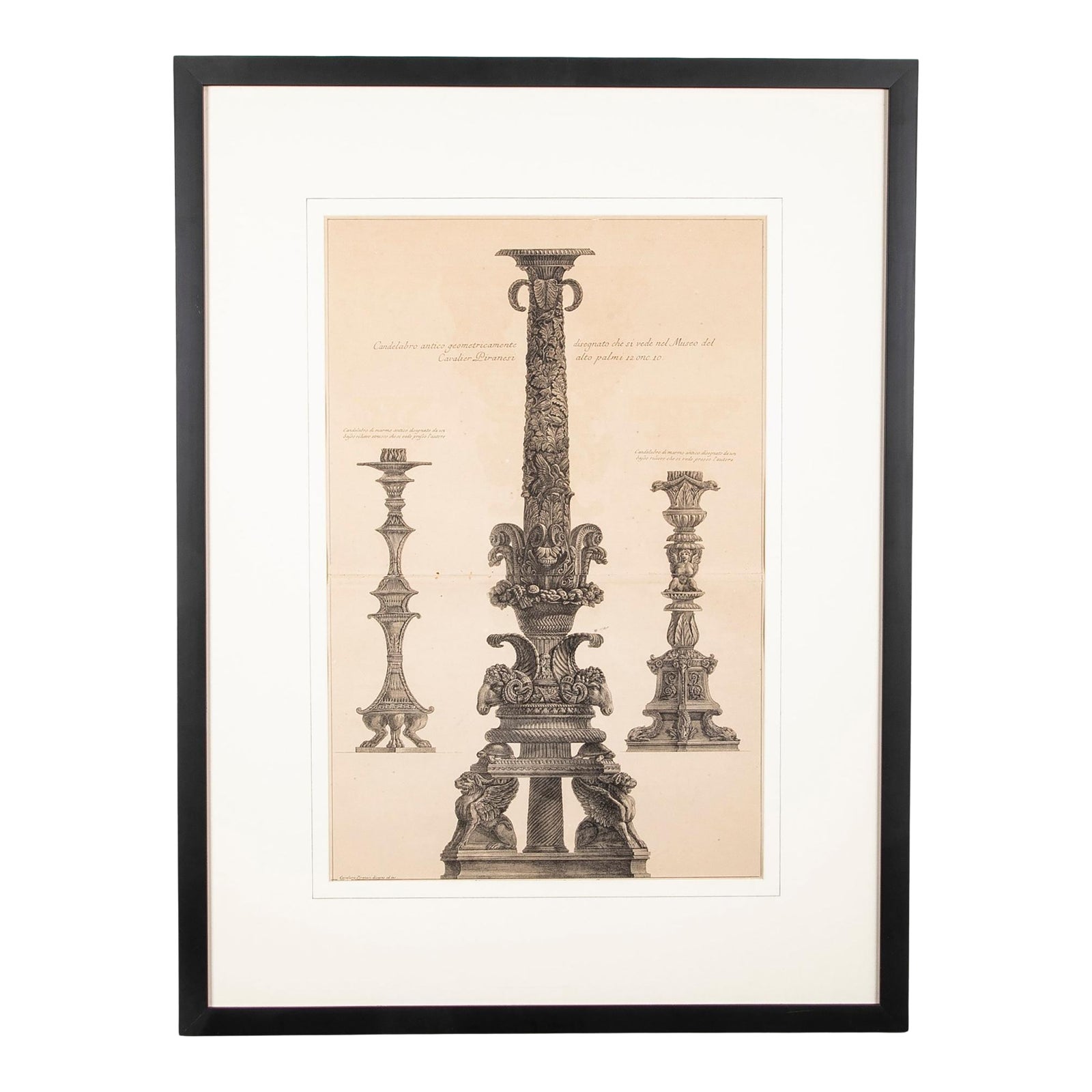 Neoclassical Etching of Roman Candelabra by Giovanni Battista Piranesi ...