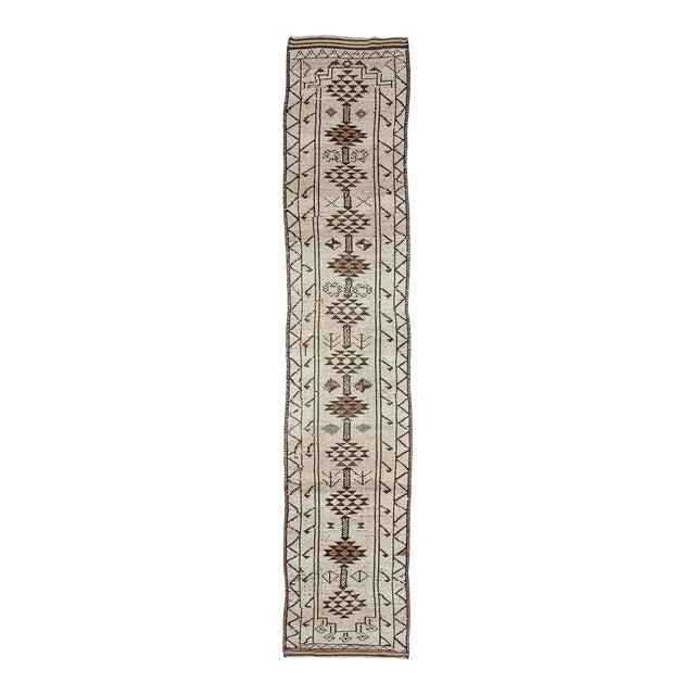 Vintage Neutral Wool Herki Runner | Chairish