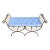 S. Salvadori Gold Enameled Double Curule Bench in Blue Velvet | Chairish
