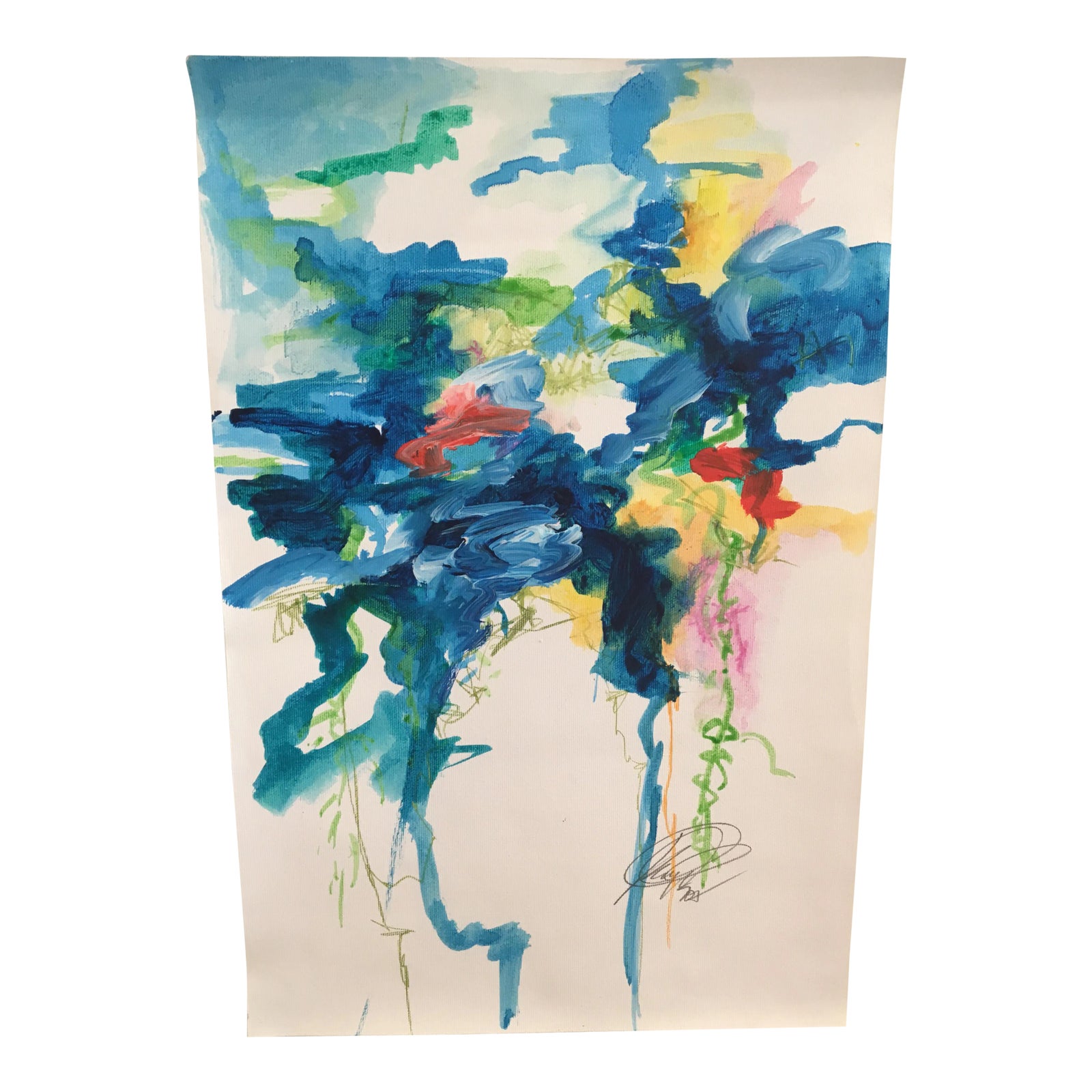 Kelly O'Neal "Trickle Down Theory" Canvas Painting | Chairish