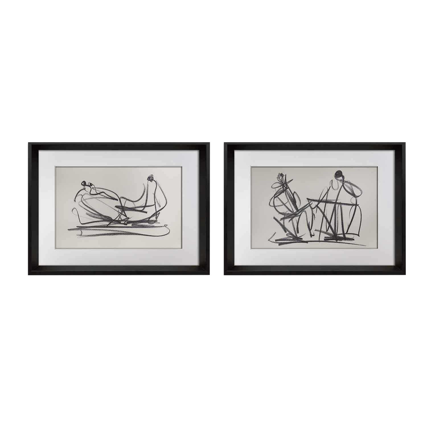 1950s Vintage Henry Moore Limited Edition Lithograph Prints - A Pair ...