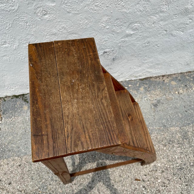 Vintage Curved Library Ladder by Putnam | Chairish