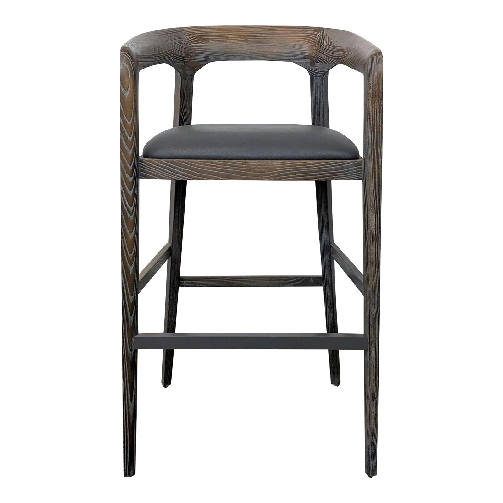 Interlude Home Modern Wood Frame Bar Stool | Chairish