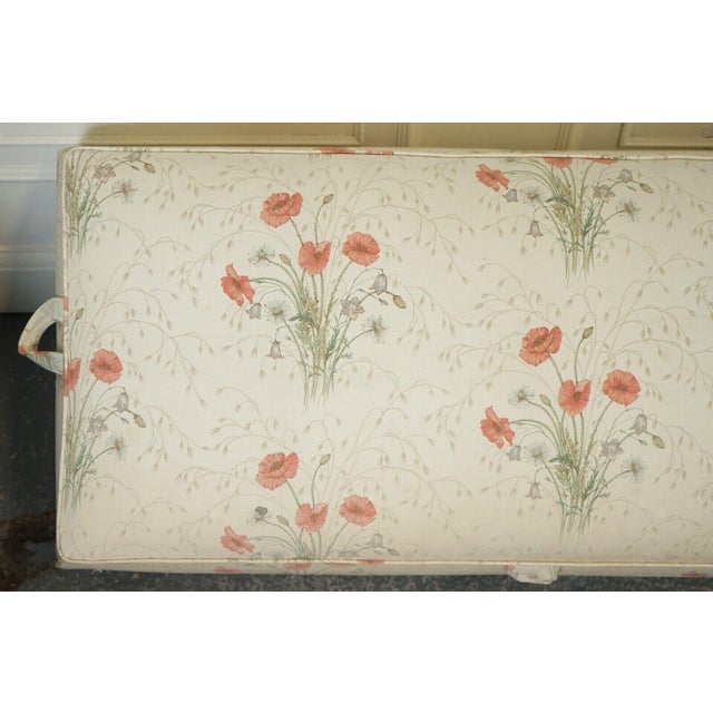 Large Victorian Poppy Flower Pattern Fabric Ottoman Chest Trunk | Chairish