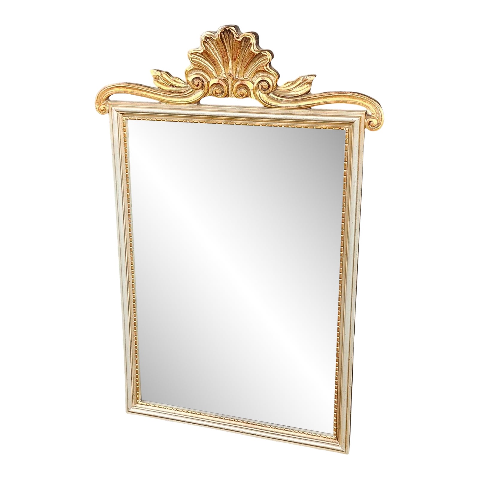 Vintage Carolina Mirror Corp Shell Crested Beveled Hanging Wall Mirror ...