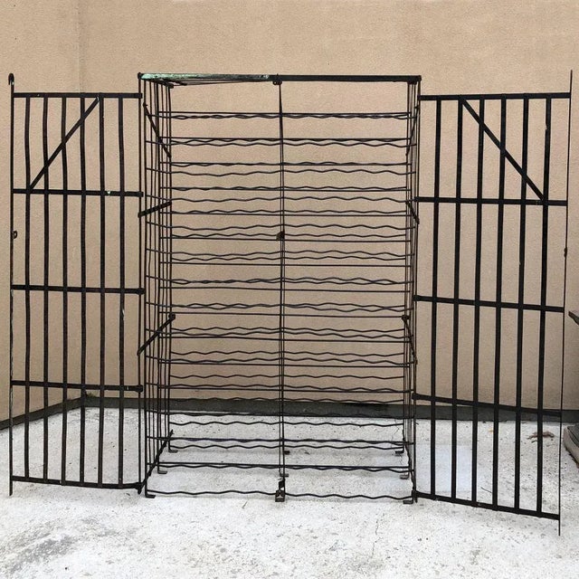 Antique Iron Cage Wine Bottle Rack | Chairish