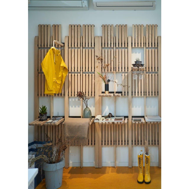 Modern Shelving System Handcrafted Natural Ash Wood on the Steel Frame ...
