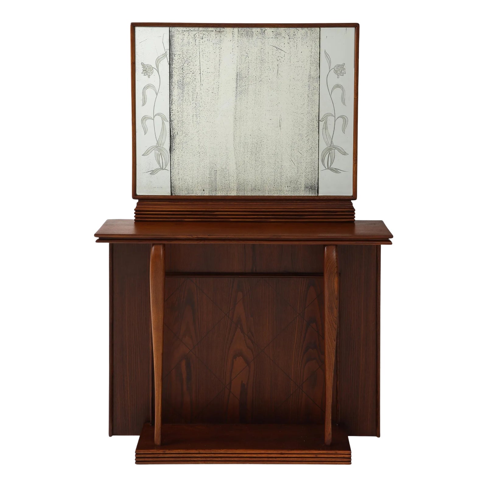 1940's Art-Deco Style Italian Hallway Console And Mirror Ico Parisi ...