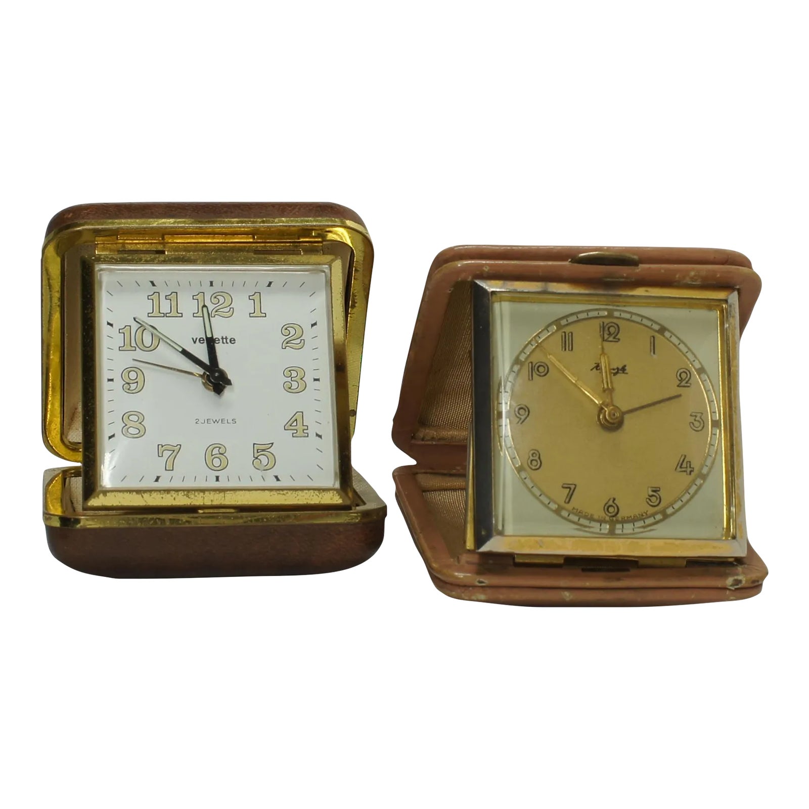 Mid 20th Century French and German Folding Alarm Clocks Vedette and ...