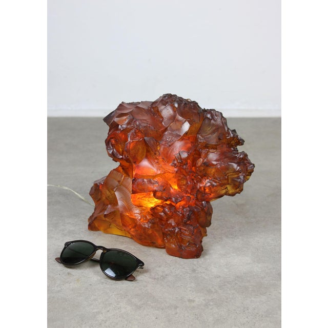 Vintage Italian Sculptural Orange Lamp, 1970s | Chairish