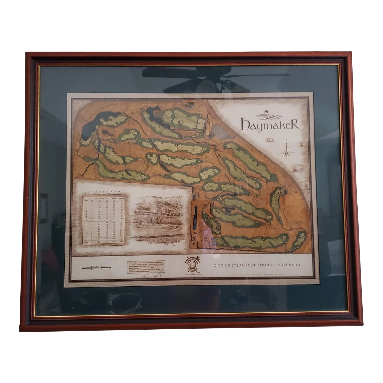 Late 20th Century Keith Foster Haymaker Golf Course Map Print of ...