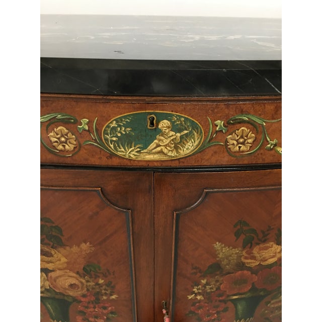 1930’s Traditional Adams Style Marble Serpentine Cabinet | Chairish