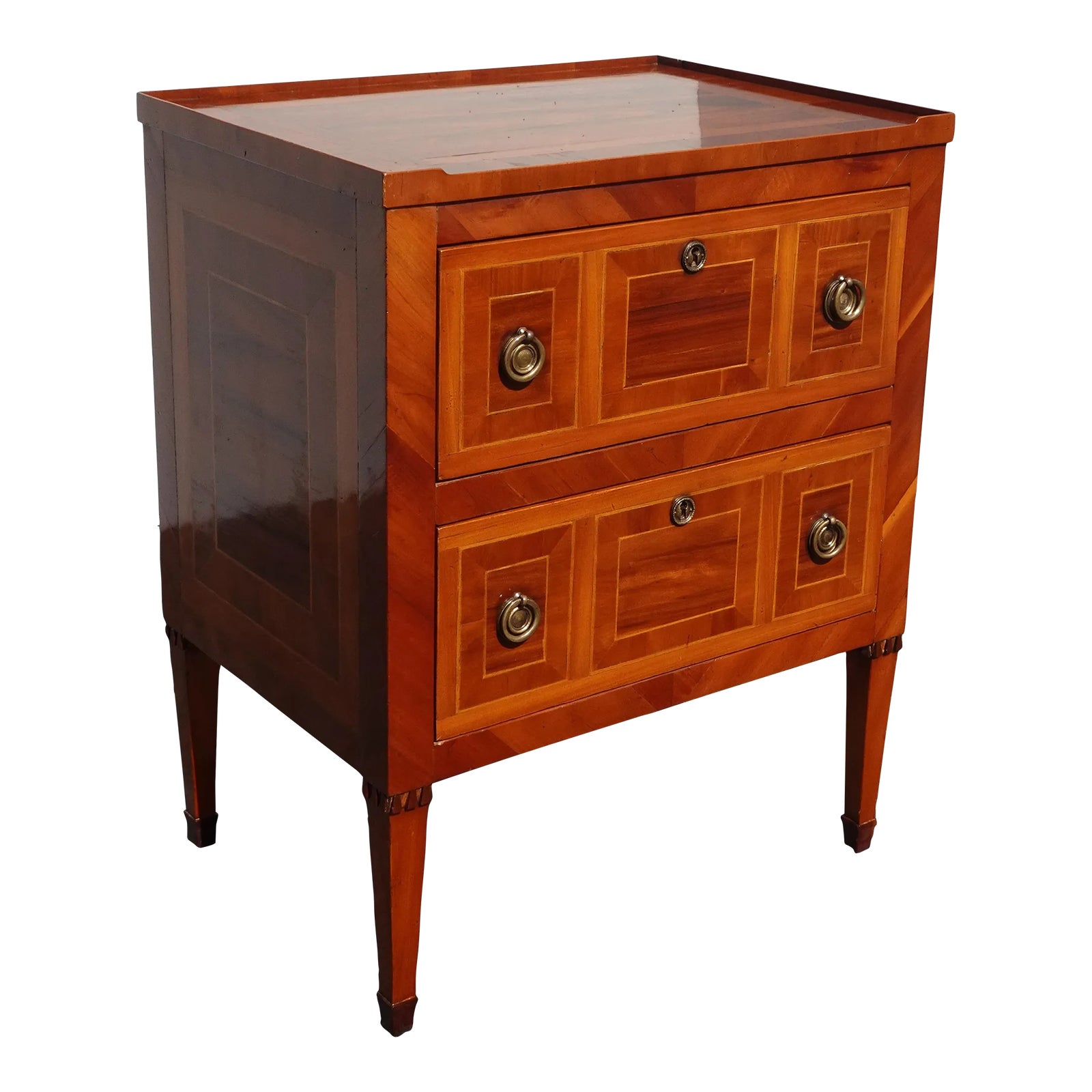 Vintage Alfonso Marina Brown Side Table ~ Neoclassical Design Inlays ...