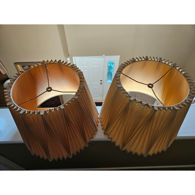1970s Stiffel Pleated Lamp Shades | Chairish
